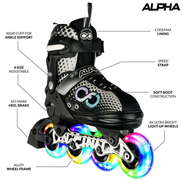 ALPHA - Size Adjustable Inline Skates | Infinity Skates