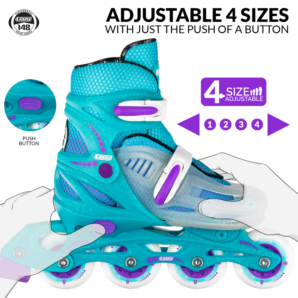 148 - Size Adjustable Inline Skates | Crazy Skates