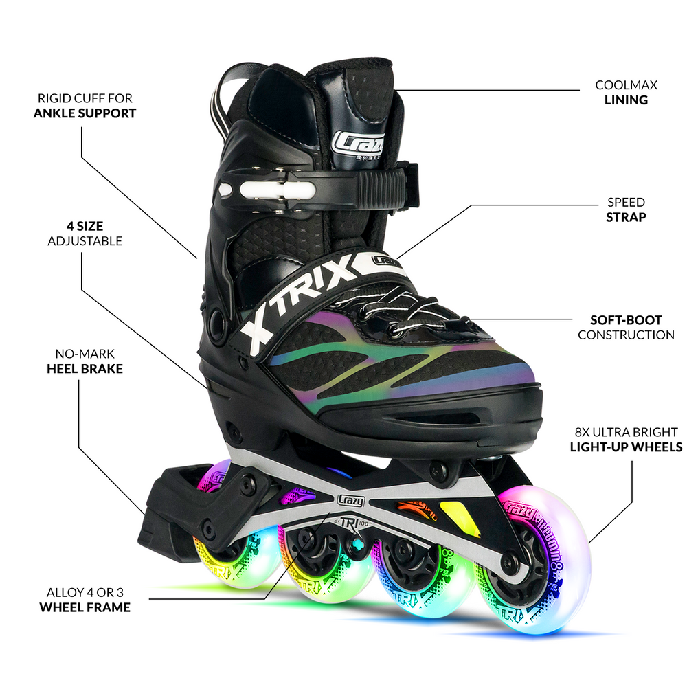 TRIX - 4 Wheel Size Adjustable Inline Skates