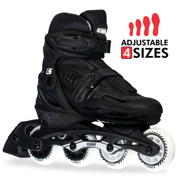 Blade Black Size Adjustable Inline Skates | Kids Crazy Skates