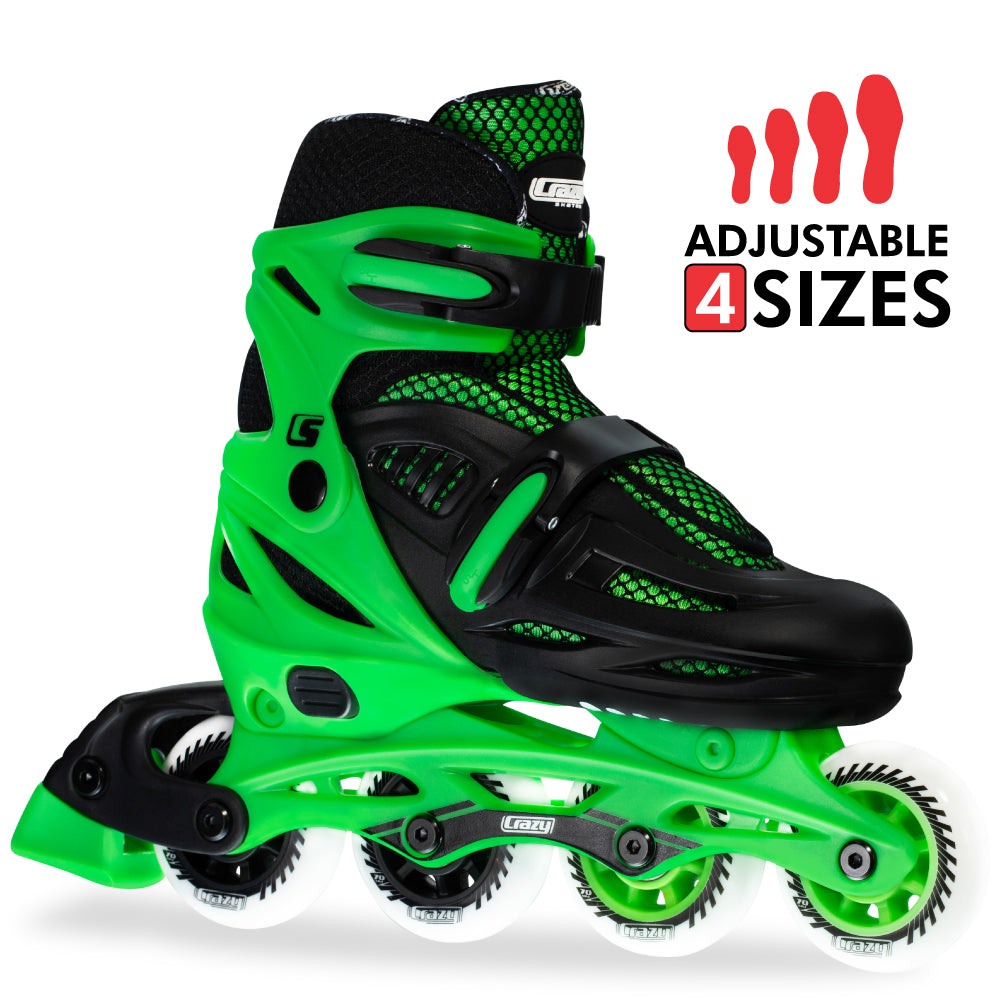 Blade Green Size Adjustable Inline Skates | Kids Crazy Skates