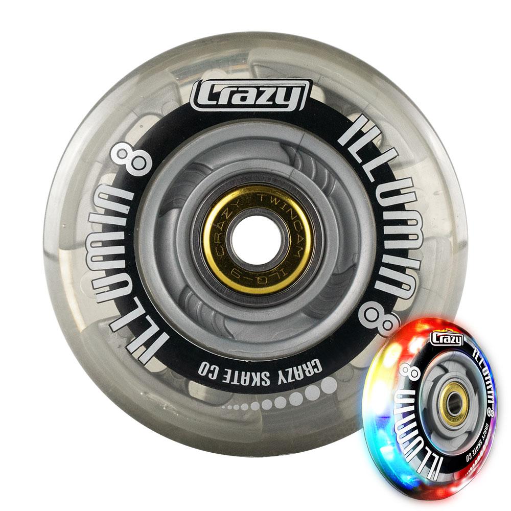 illumin8 Light-Up Inline Skate Wheels - Silver