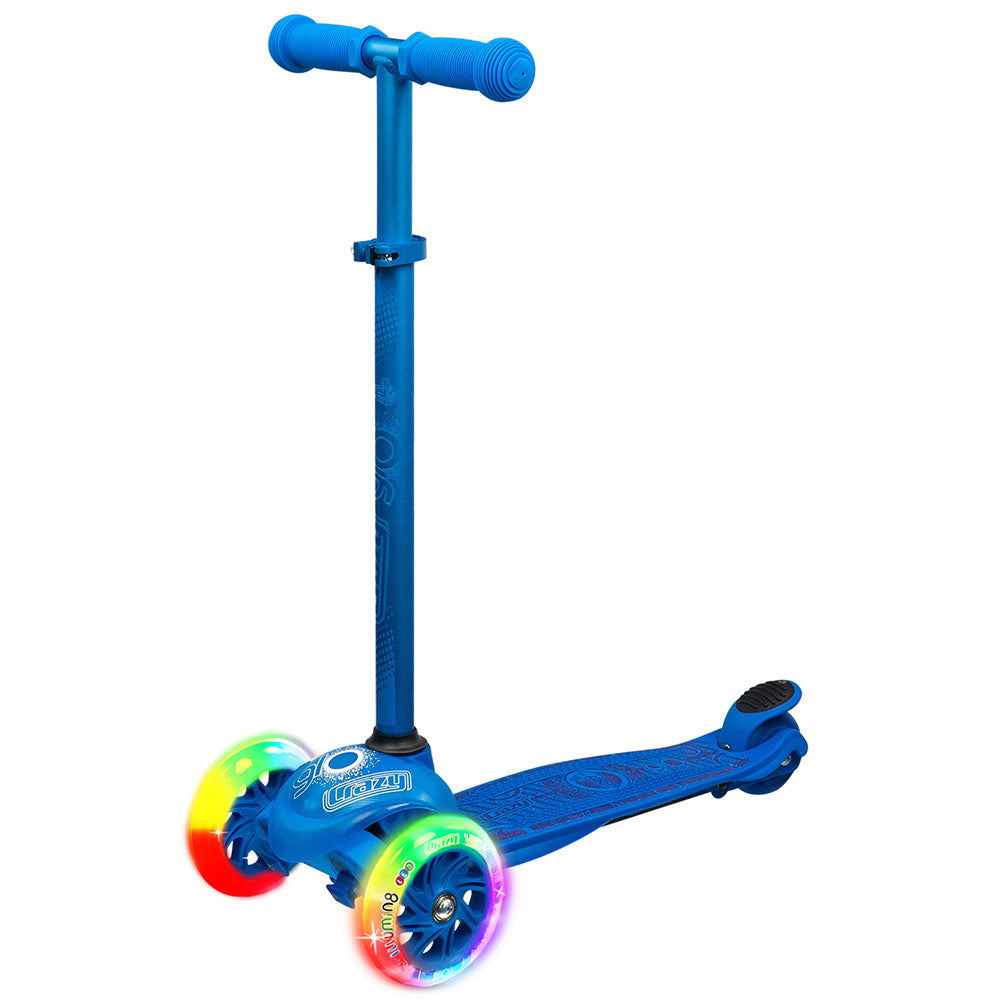 JOEY GLO Blue - 3 Wheel Kick Scooter with LED Light-Up Wheels