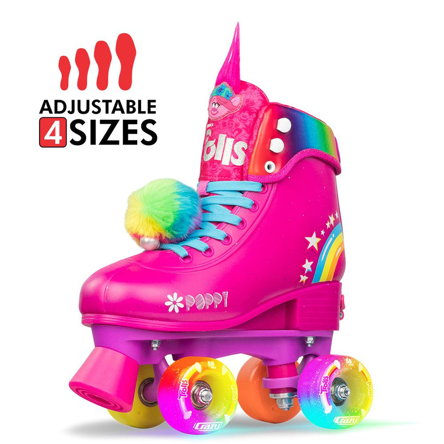 Trolls - Poppy Size Adjustable Roller Skates | Crazy Skates