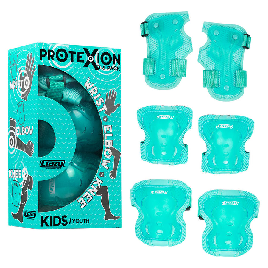 ProteXion Teal Safety Pads - Three Piece Set | Crazy Skates