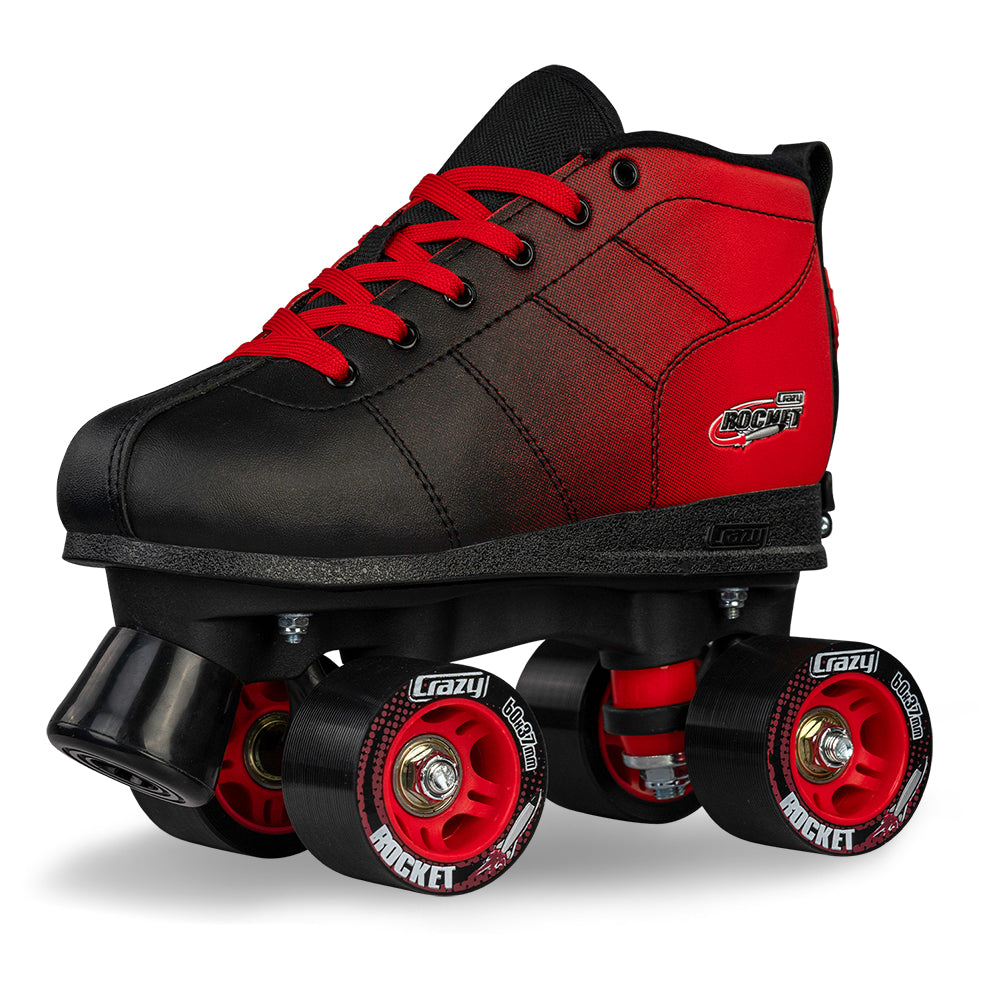 ROCKET JR Red & Black Size Adjustable Roller Skates | Crazy Skates