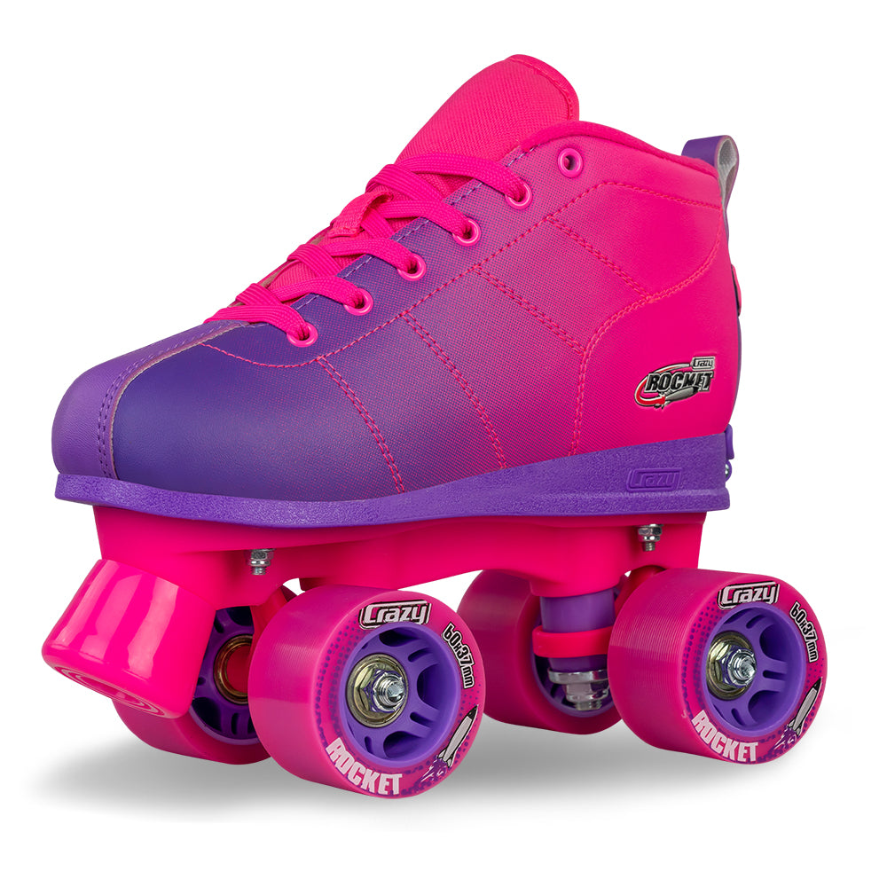 ROCKET JR Pink & Purple Size Adjustable Roller Skates | Crazy Skates