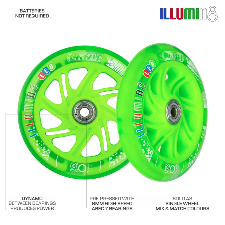 illumin8 Blue LED Light-Up Scooter Wheels | Crazy Skates