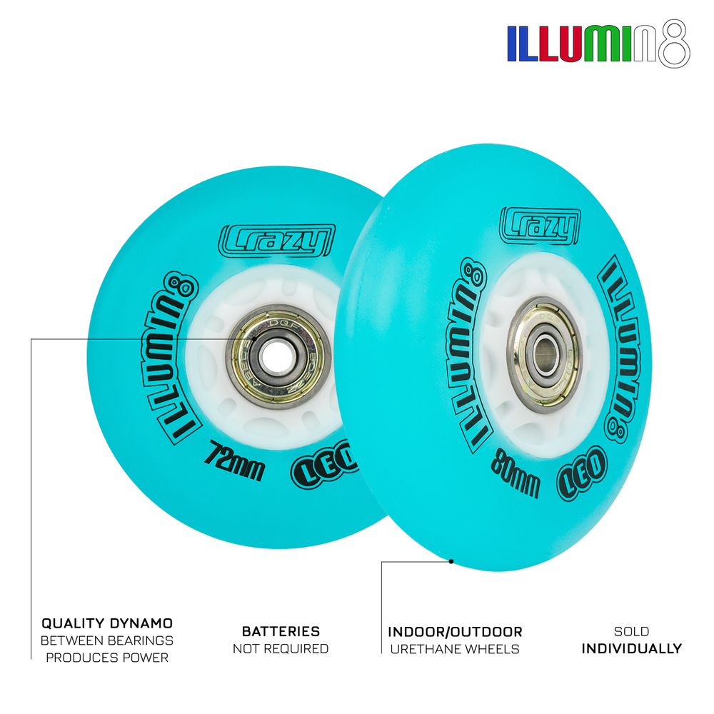 illumin8 LED Light Up Inline Wheels - Blue