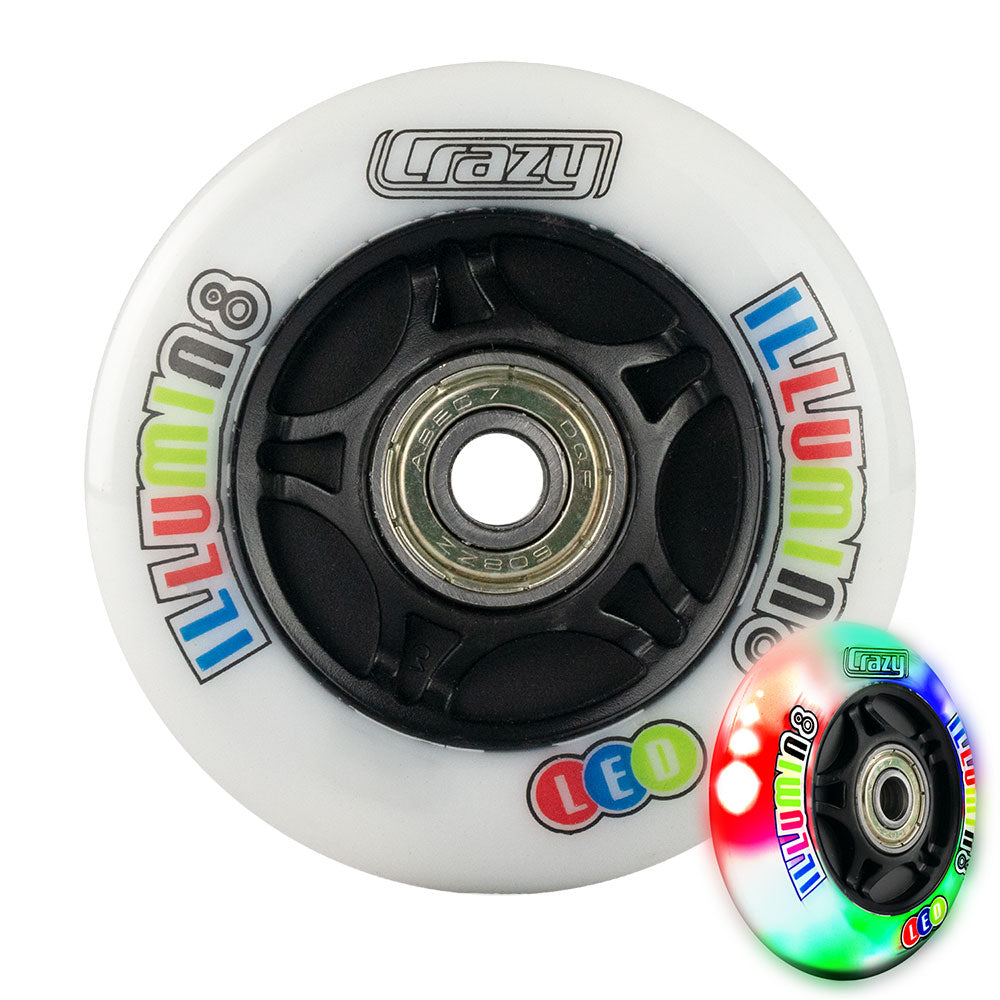 illumin8 LED Light-Up Inline Wheels - White