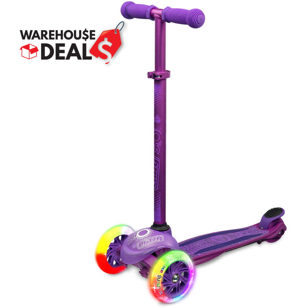 Warehouse Deal | Joey Glo Purple Scooter with Light-Up Wheels